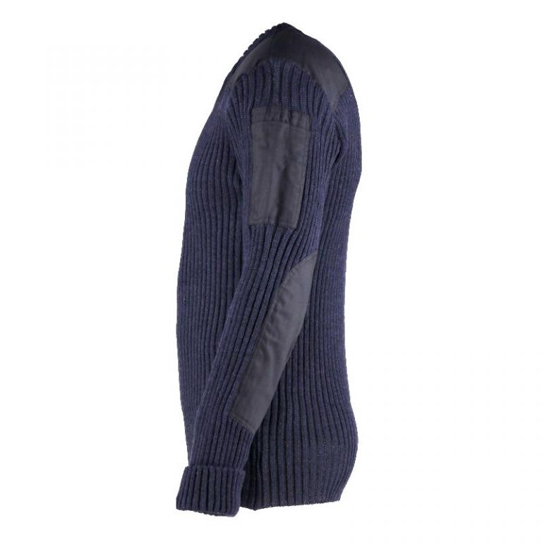 Vee Neck Sweater with elbow patches, shoulder patches, Velcro closing ...