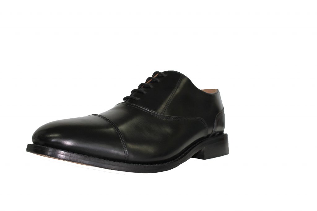 Black Kensignton All Leather Oxford Shoe With Toe Cap – Miller Rayner