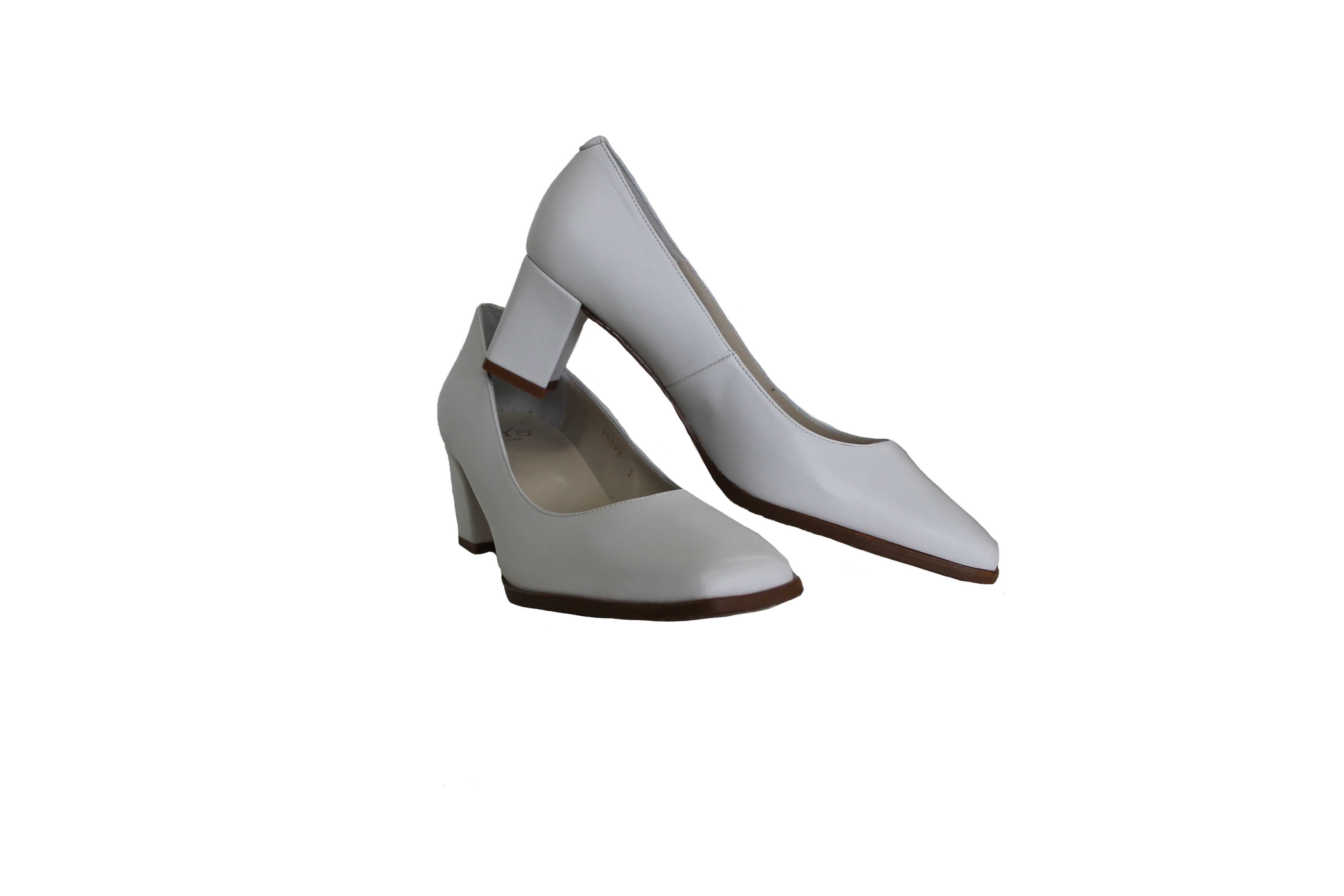 Ladies Leather Upper, High Heel Court Shoe in Black or White – Miller ...